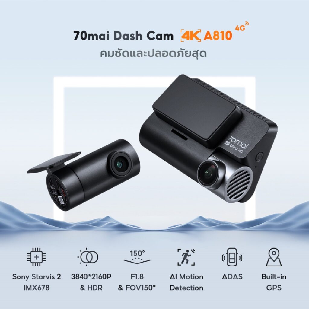 70mai เปิดตัวกล้องติดรถยนต์ Dash Cam 4K A810 อัปเกรดเซ็นเซอร์รุ่นใหม่ ...
