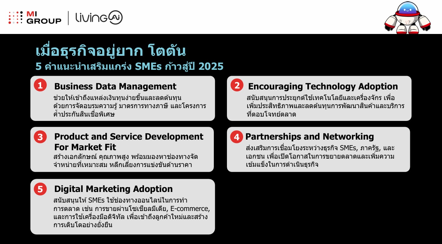 สรุป 5 คำแนะนำเสริมแกร่ง SMEs ก้าวสู่ปี 2025 ติดอาวุธลุยทำตลาดยุค AI ...