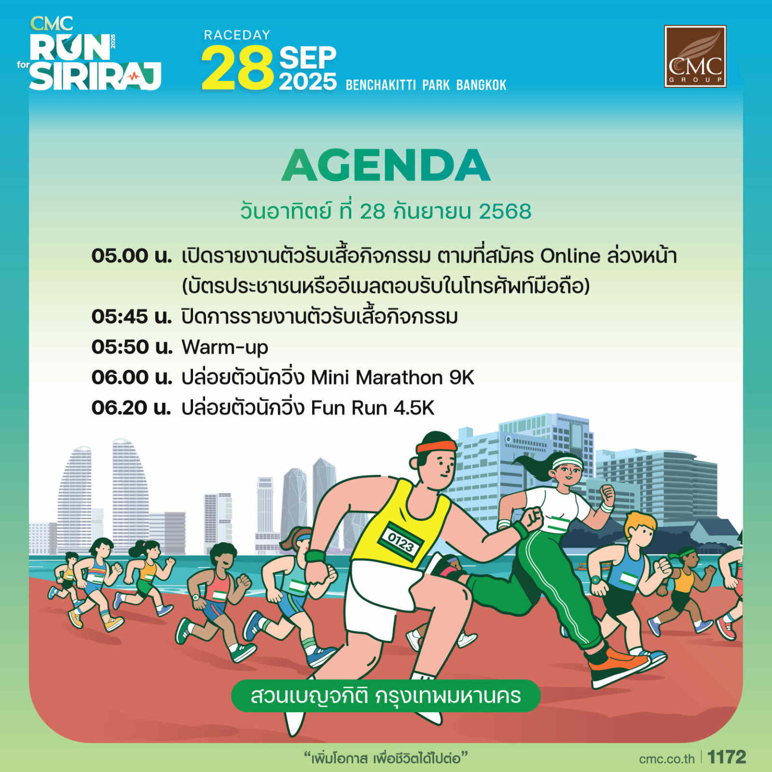 CMC จัดงานวิ่งการกุศล “CMC RUN FOR SIRIRAJ 2025” รายได้สมทบกองทุนห้อง ...